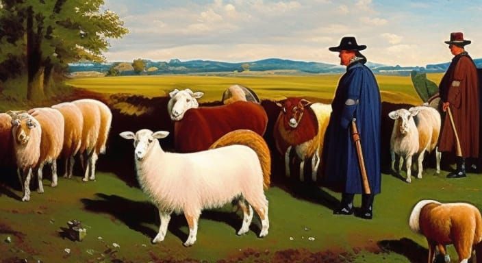 Tending the Sheep in 17th Century England - AI Generated Artwork ...
