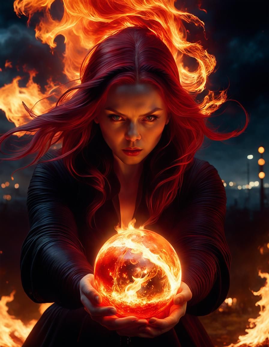 Fire witch - AI Generated Artwork - NightCafe Creator