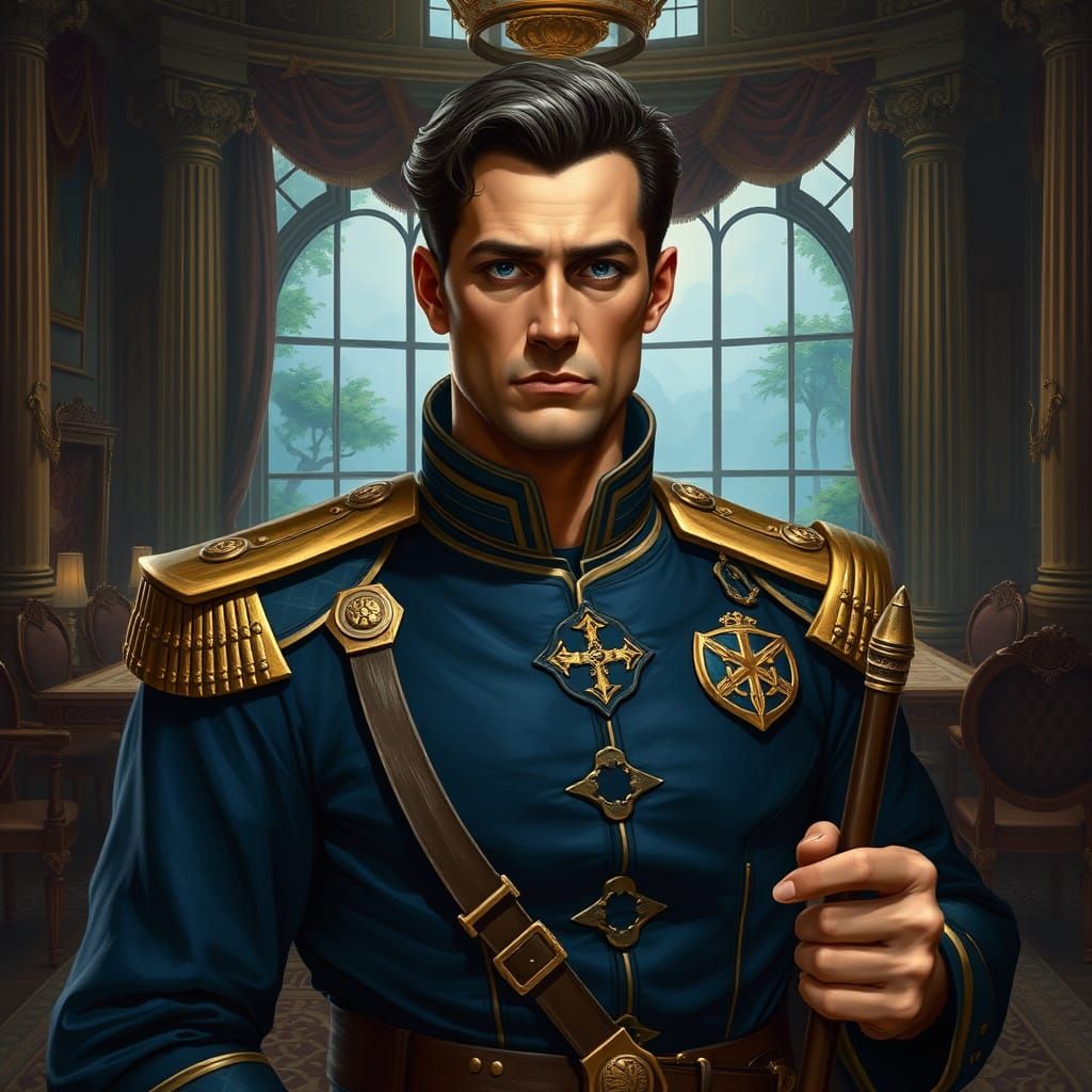 The Iron-Willed Patriarch of House Sarolta - AI Art