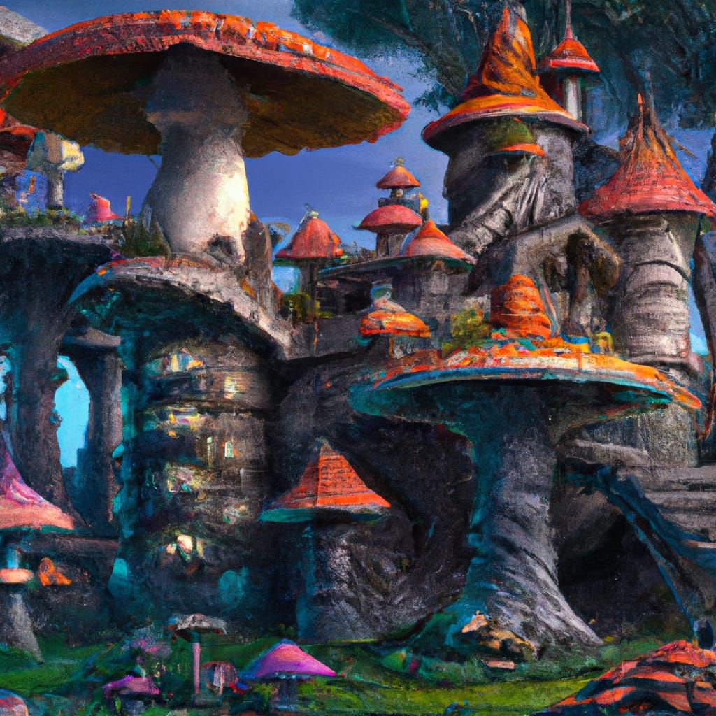 Mushroom castle - AI Generated Artwork - NightCafe Creator