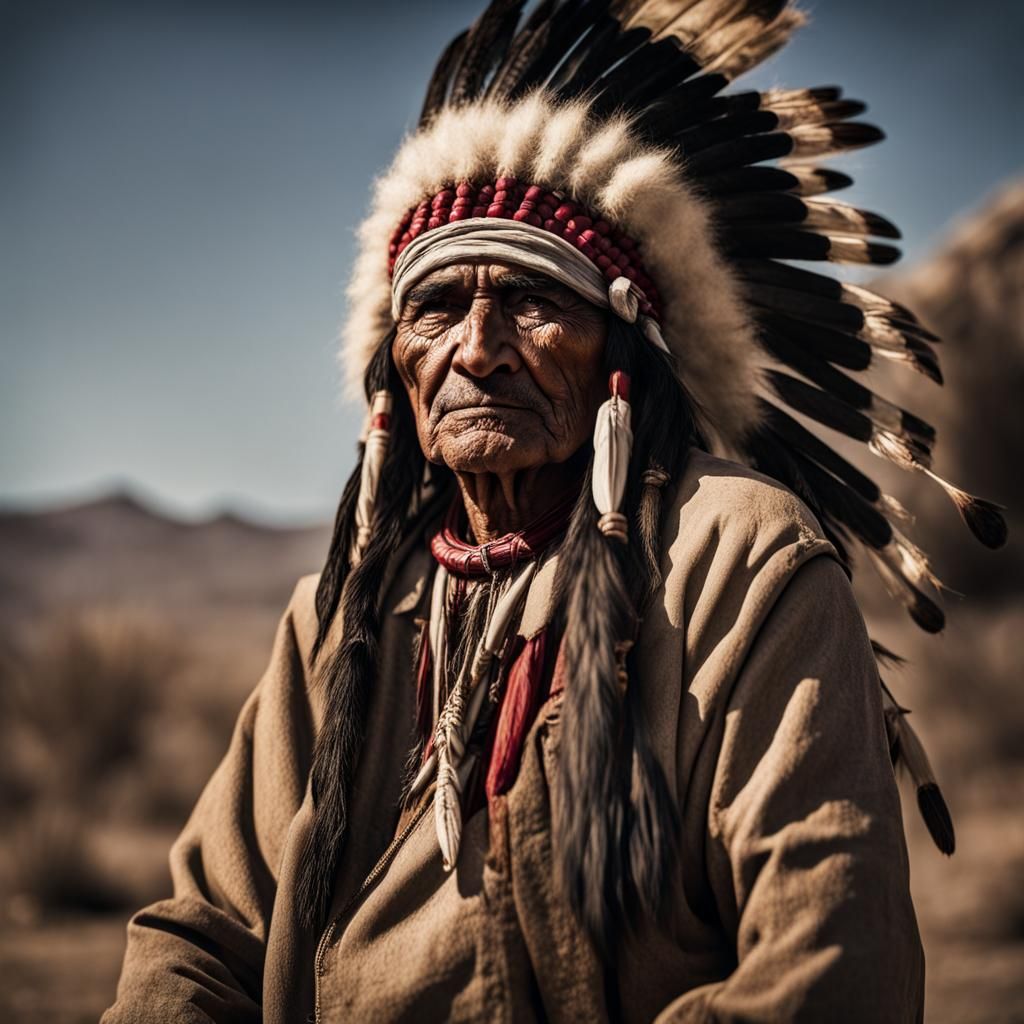 Portrait of Apache Chief Geronimo - AI Generated Artwork - NightCafe ...