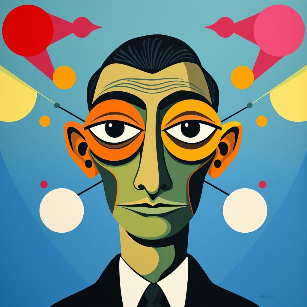 Surrealist Masterminds Unite in a Geometric Splatt... - AI Art