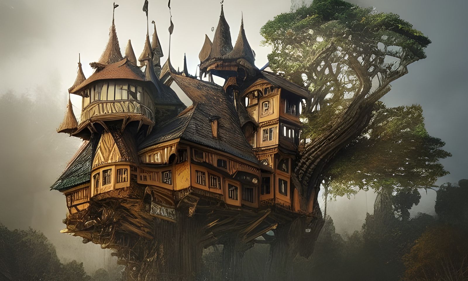 Castle tree : r/nightcafe