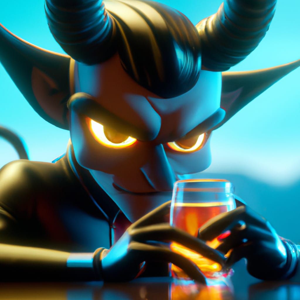 Alkohol make you devilish - AI Generated Artwork - NightCafe Creator