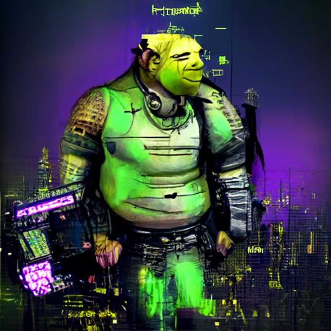 Cyberpunk Shrek - AI Generated Artwork - NightCafe Creator