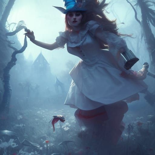 evil alice in wonderland a masterpiece, 8k resolution, dark fantasy ...