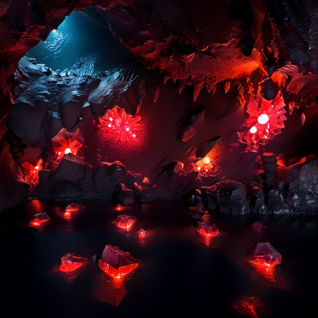 Red Caves - AI Generated Artwork - NightCafe Creator