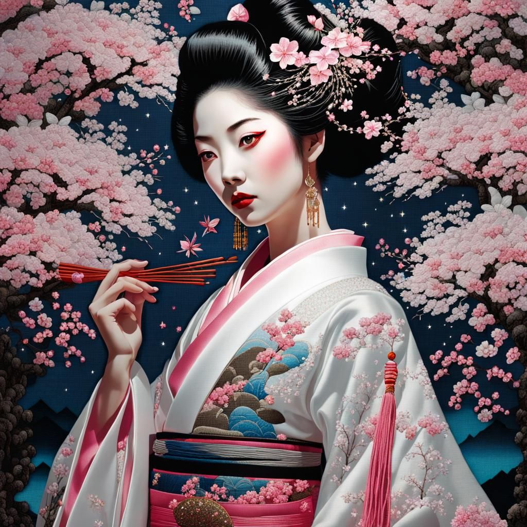 Pretty in Pink Geisha! - AI Generated Artwork - NightCafe Creator