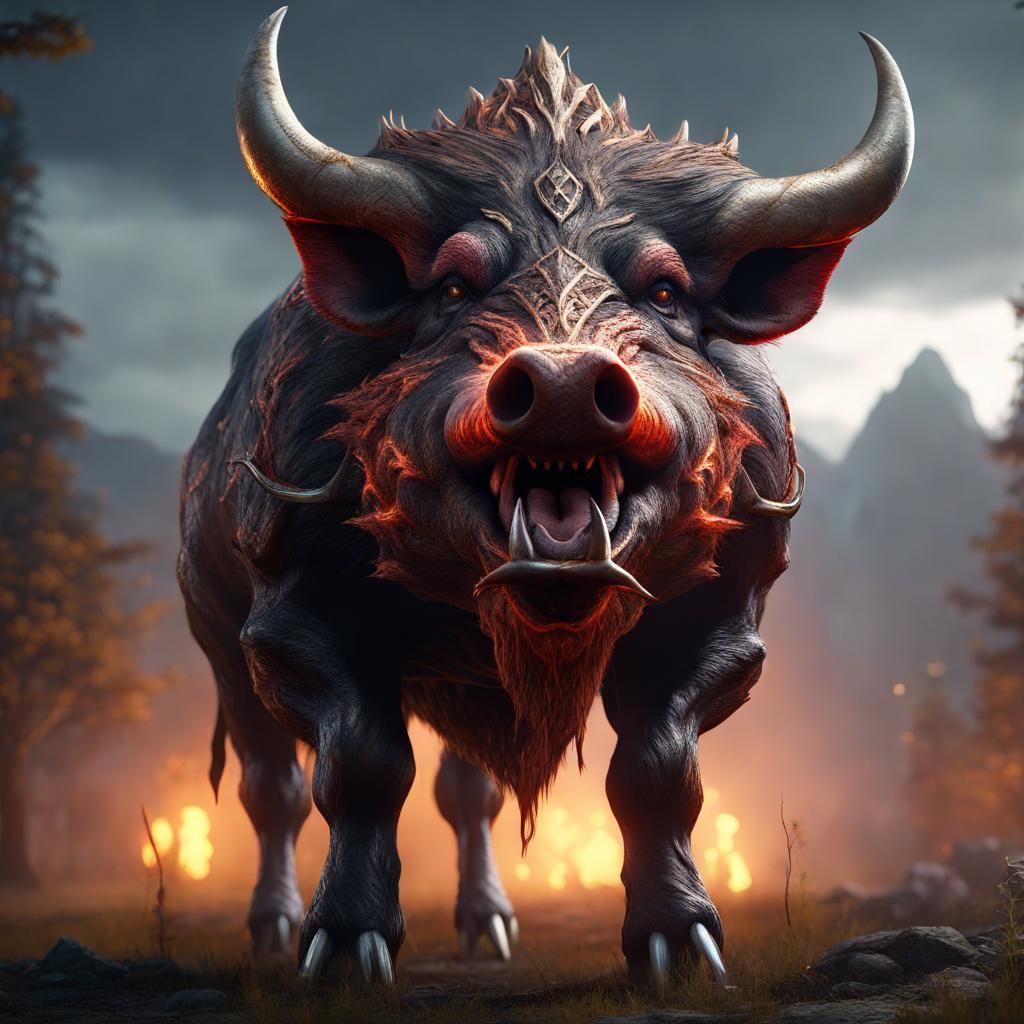 Fiendish Boar - AI Generated Artwork - NightCafe Creator