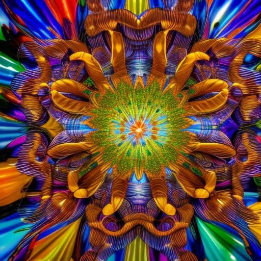 3D Chihuly Glass Escher Stylistic mandalas, epic masterpiece, 8k ...