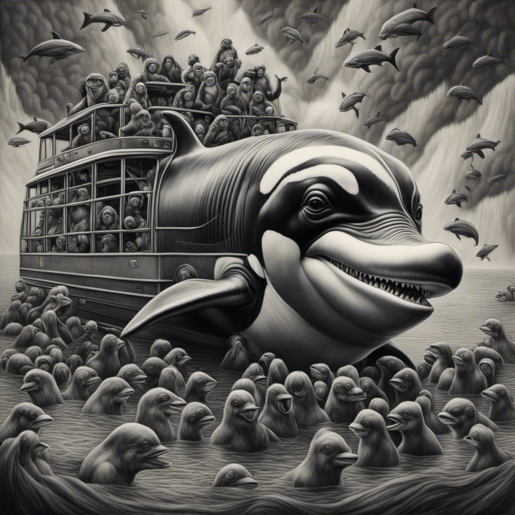 bumble bus filled with orca monkeys - AI Generated Artwork - NightCafe ...