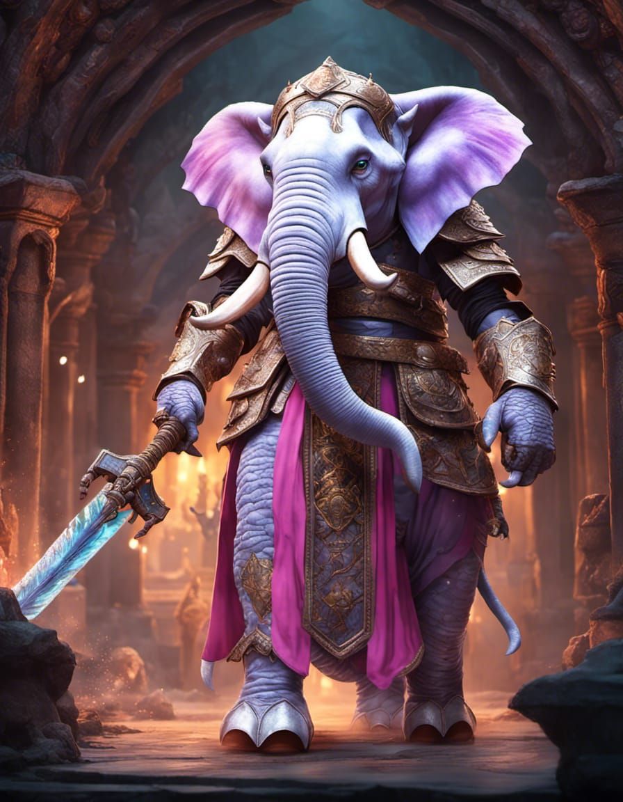 Loxodon D&D Character - AI Generated Artwork - NightCafe Creator