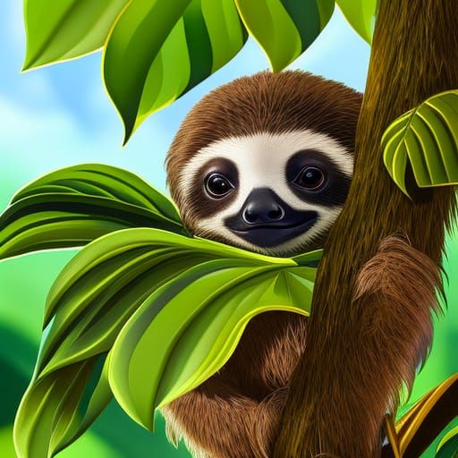 Baby Sloth II - AI Generated Artwork - NightCafe Creator