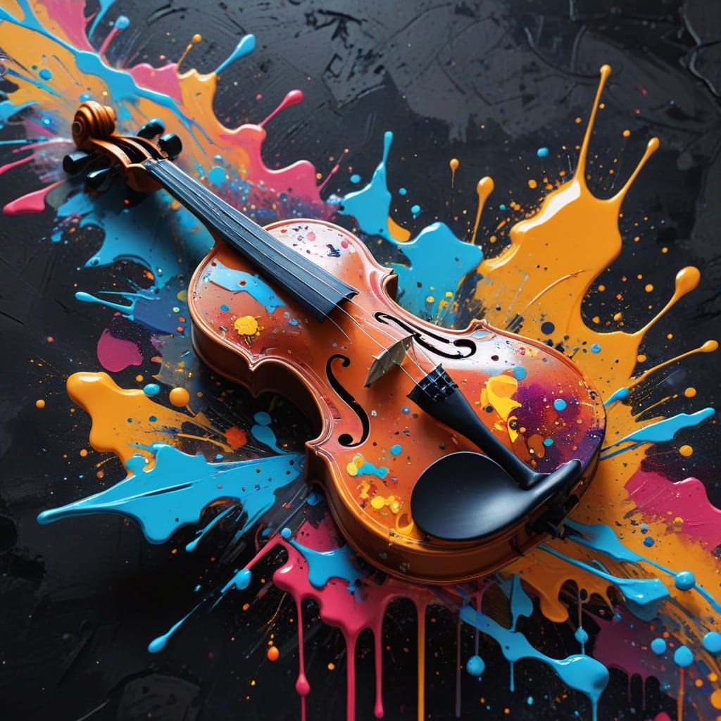 Surreal Space Stradivarius Unveils Cosmic Graffiti... - AI Art