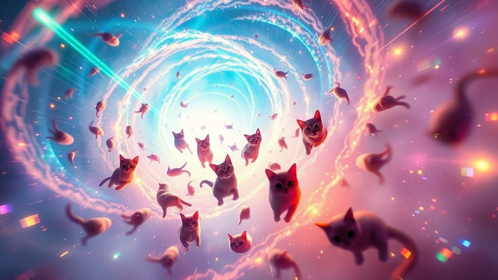 CAT-aclysm - 08 - Surreal Vortex of Radiant Cats in Neon-Lit...