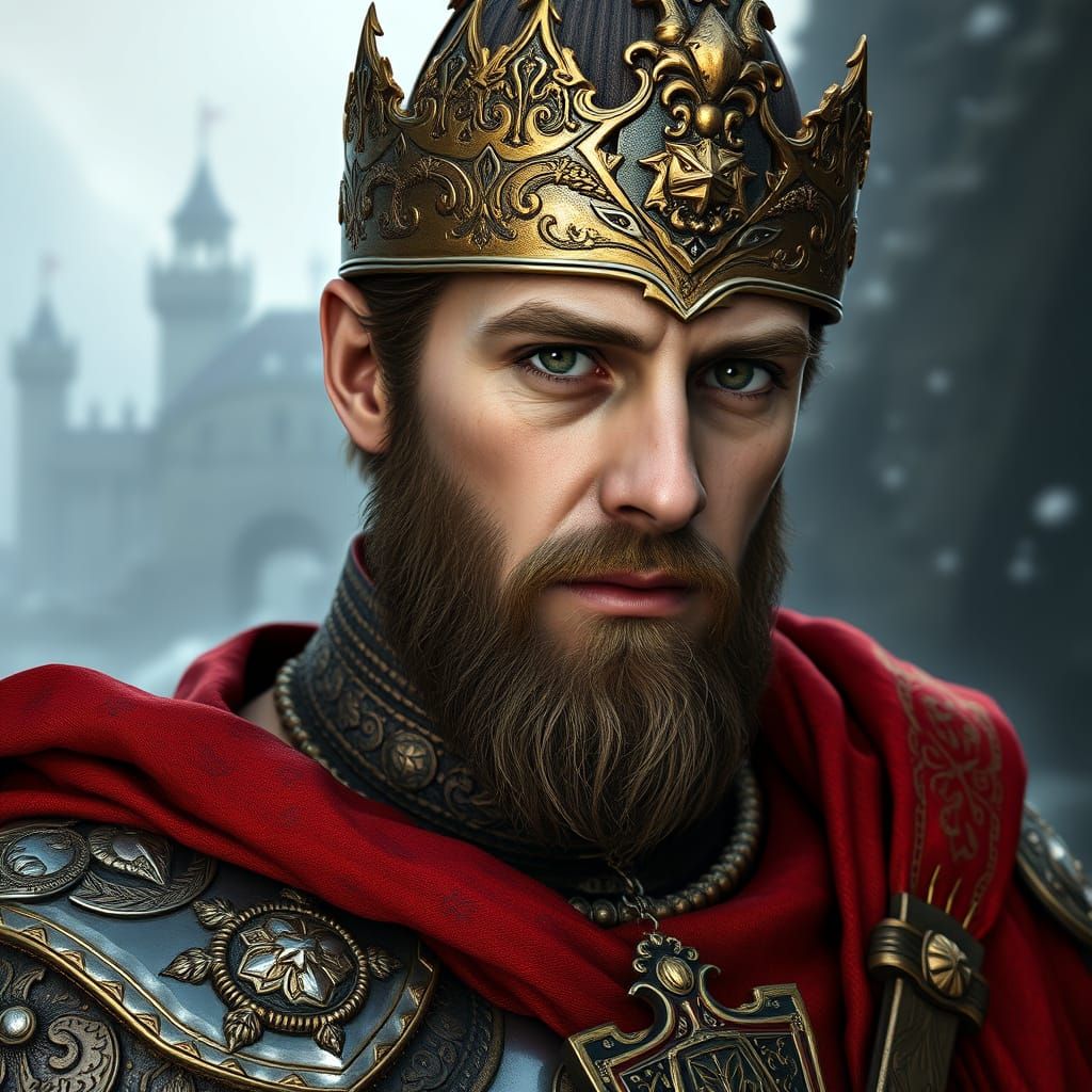 Young King Melvin in Regal Medieval Attire - AI Art
