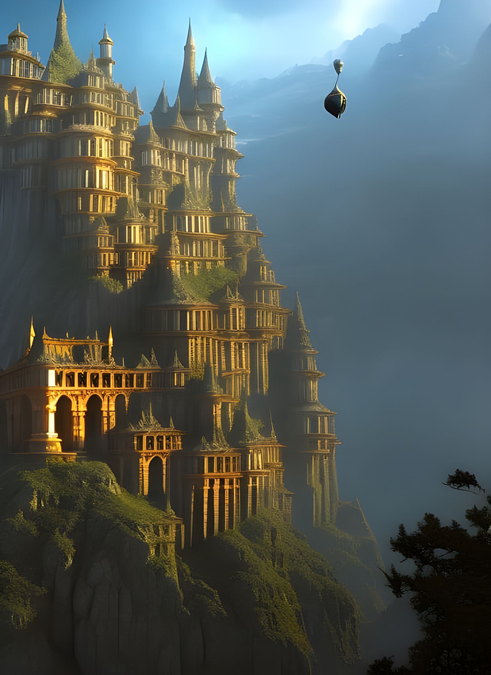 Cliffside Castle - AI Generated Artwork - NightCafe Creator