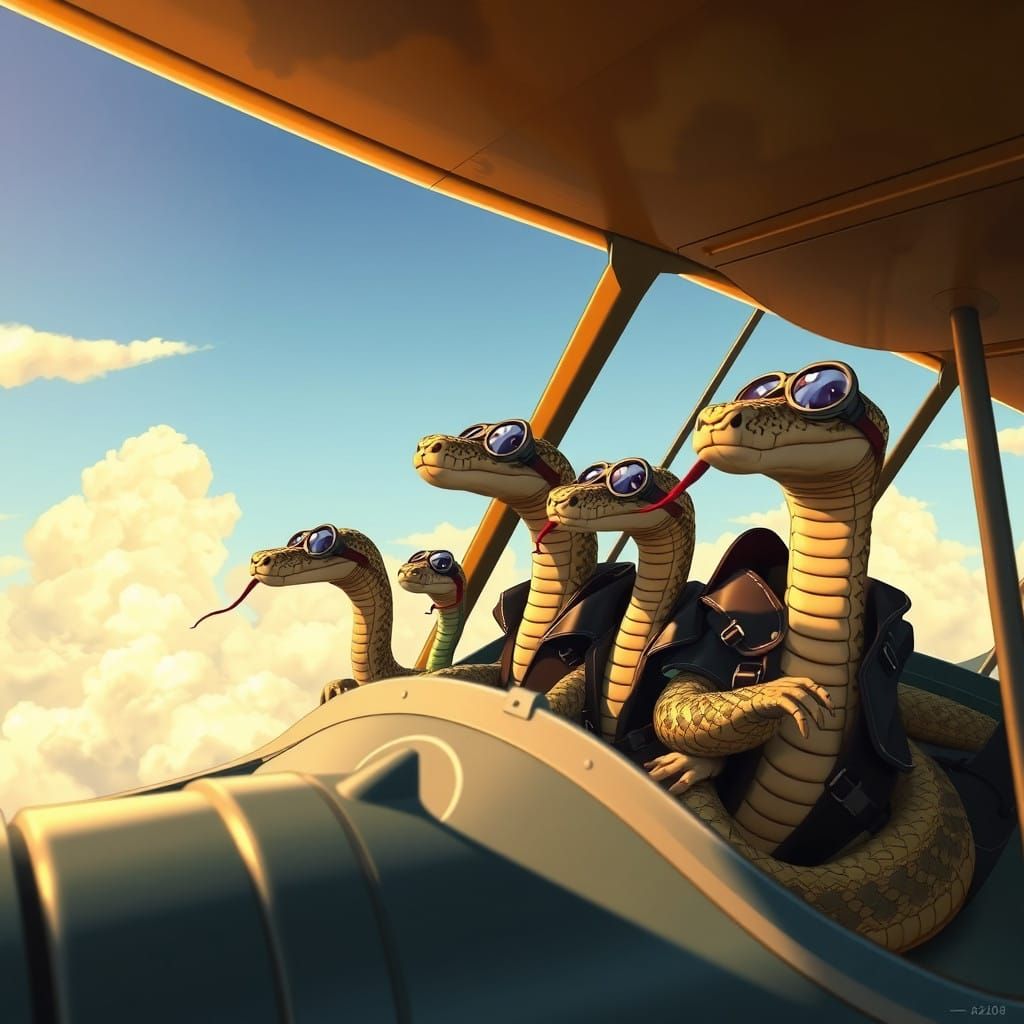 Snakes Flying A Plane - Snakes Soar Through the Skies in Fut...