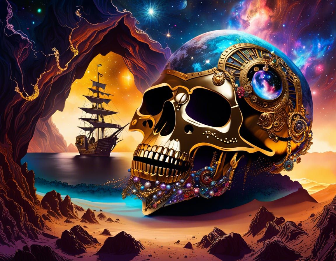 Skull of the cosmos - AI Generated Artwork - NightCafe Creator