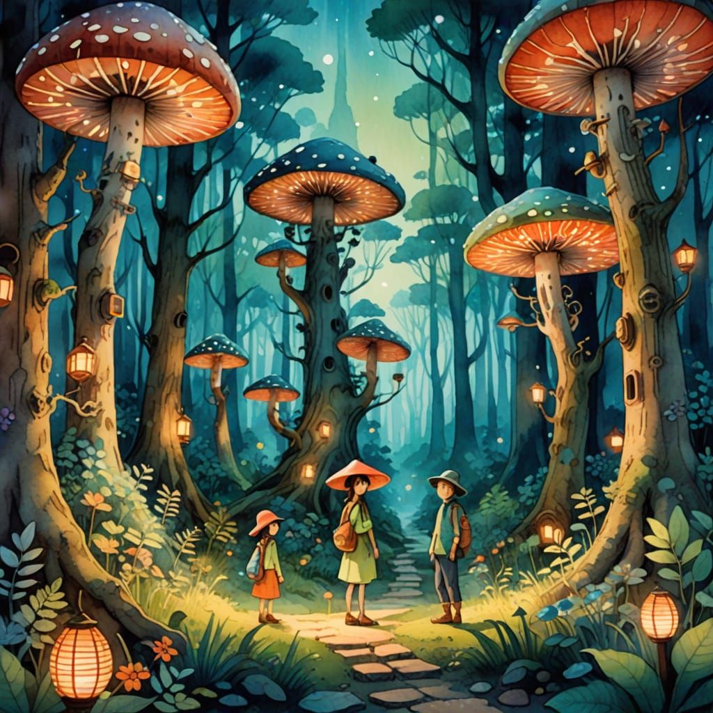 Enchanted Pygmy Village in Whimsical Fantasy Art - AI Art