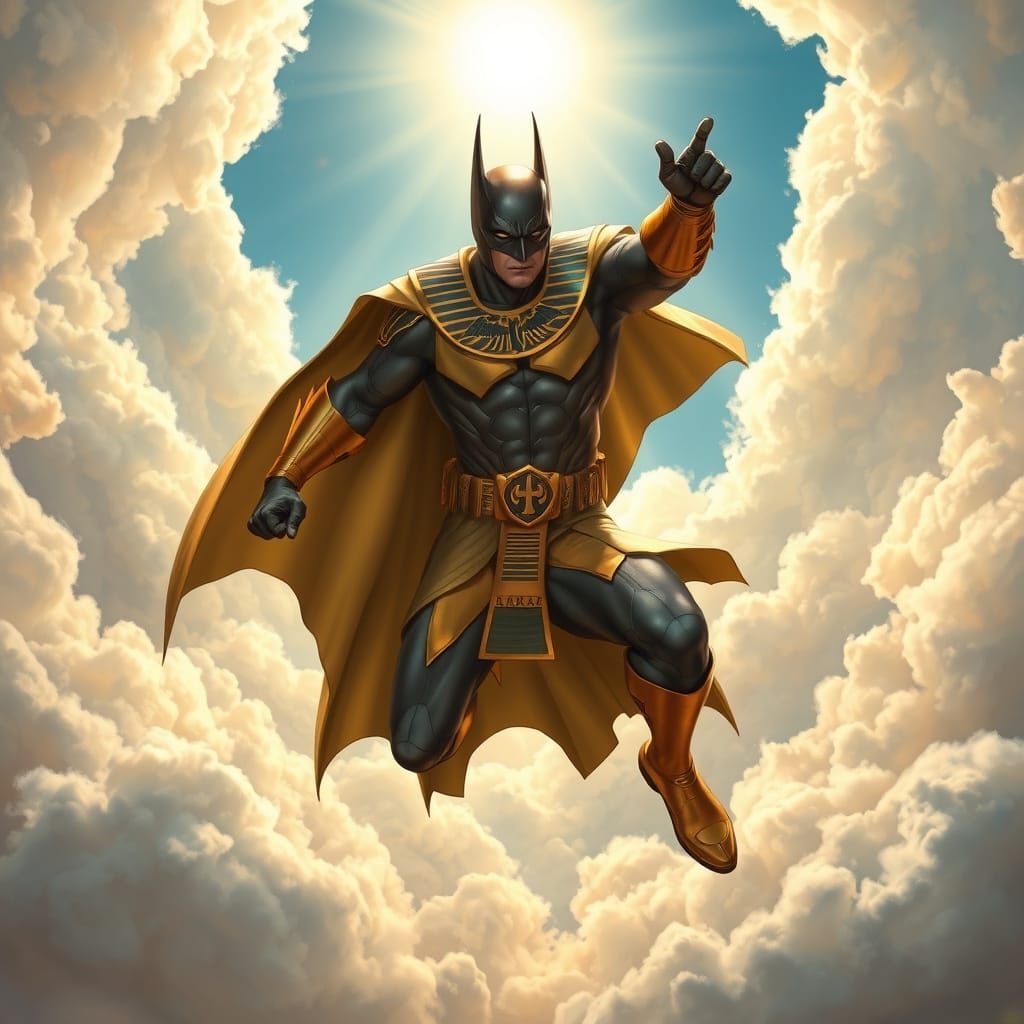 Egyptian God Batman in action - Egyptian God Batman Unleashe...