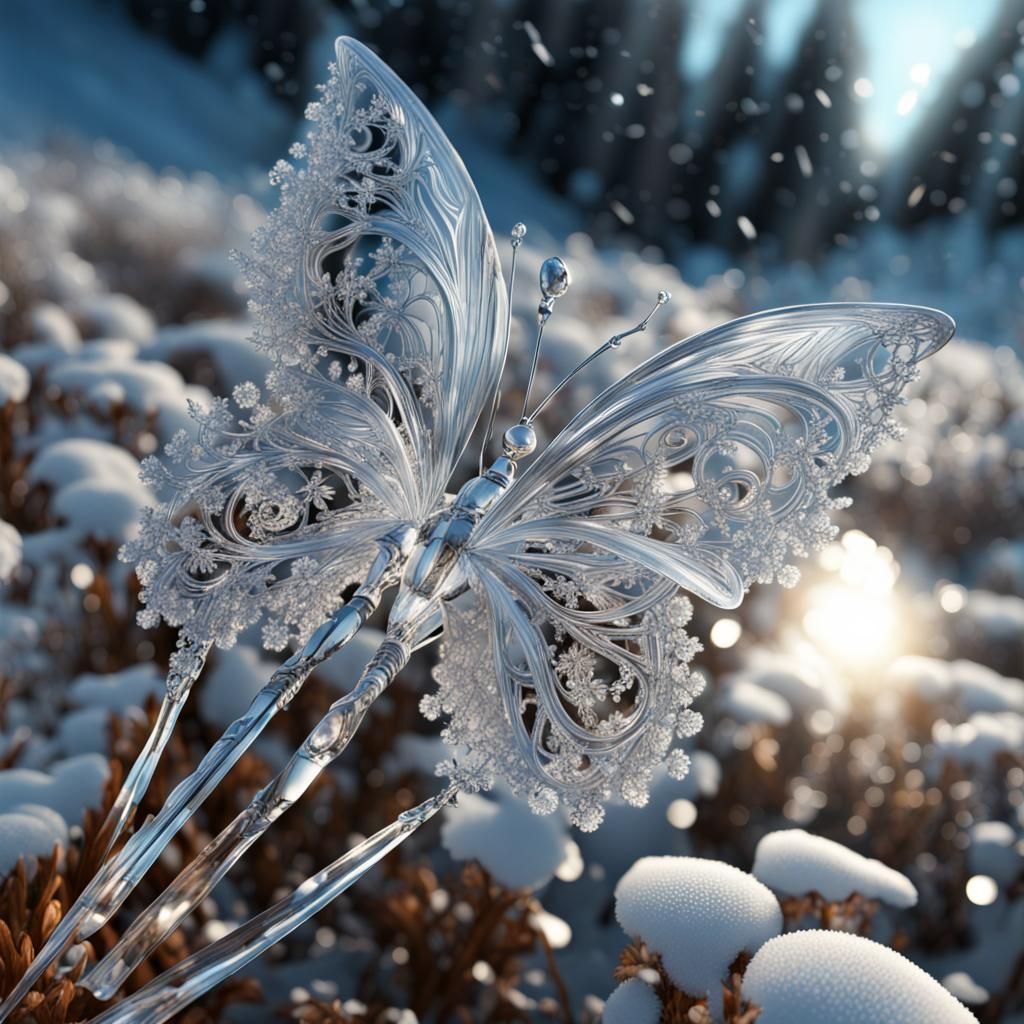 Ice Butterfly - AI Generated Artwork - NightCafe Creator