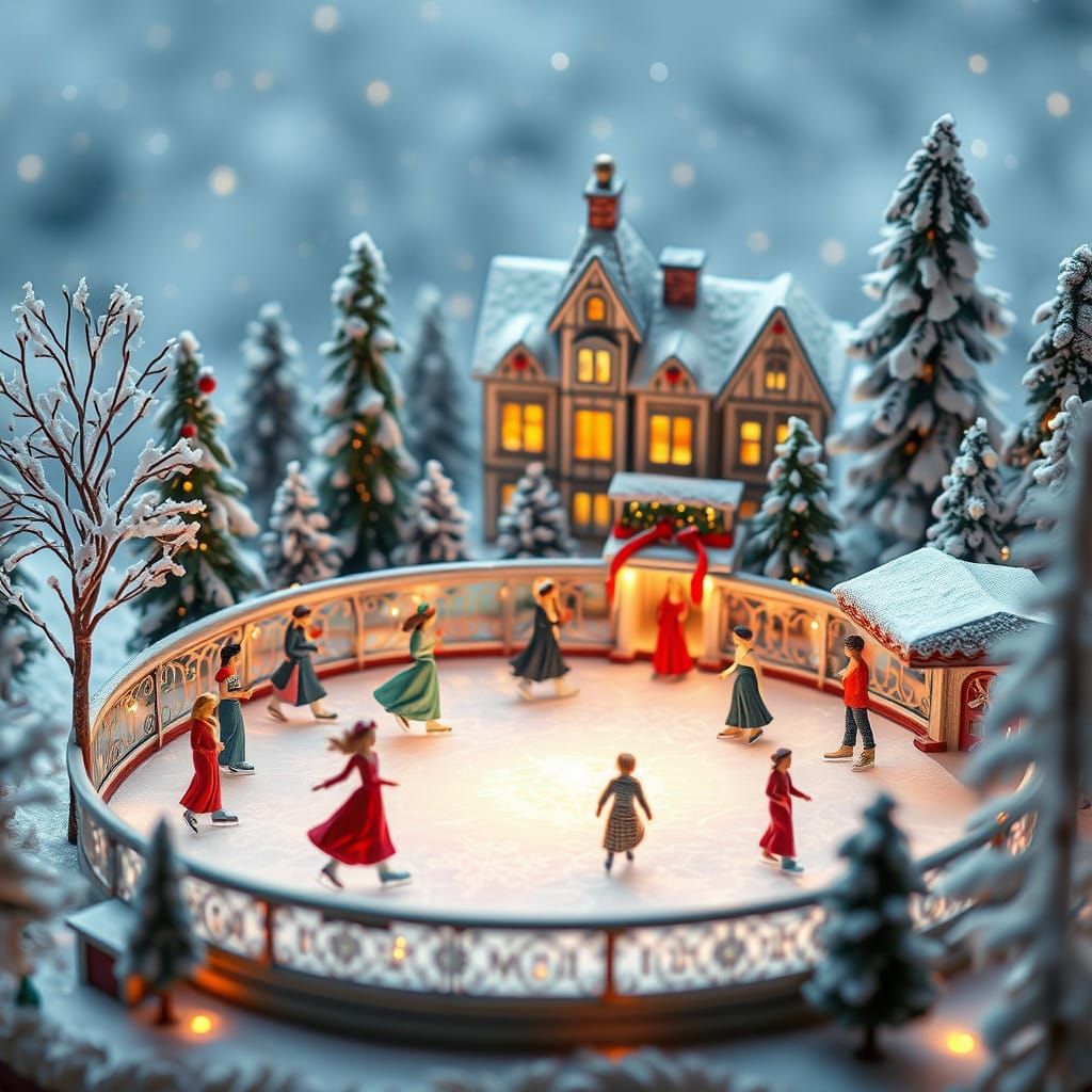 Miniature vintage ice skating rink...