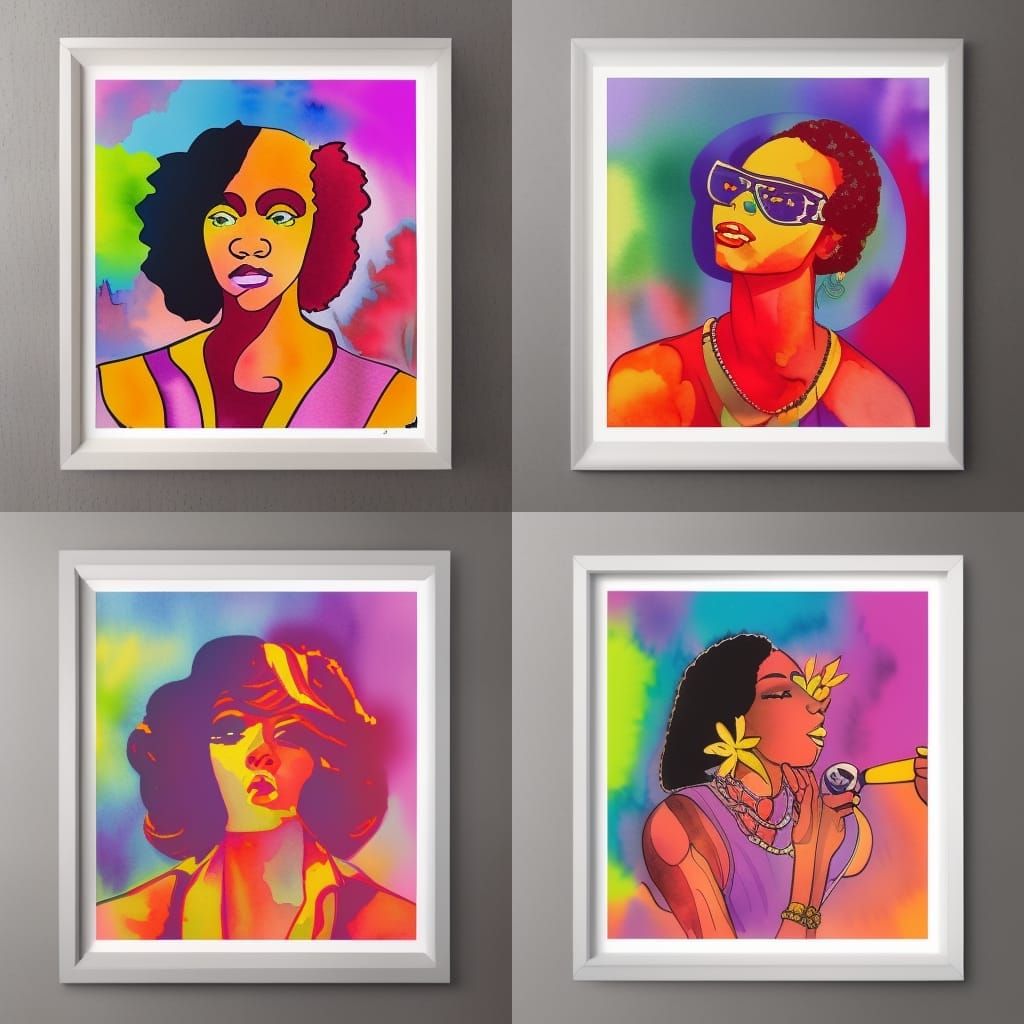 70's inspired funk record cover concept art watercolor radiant retro ...