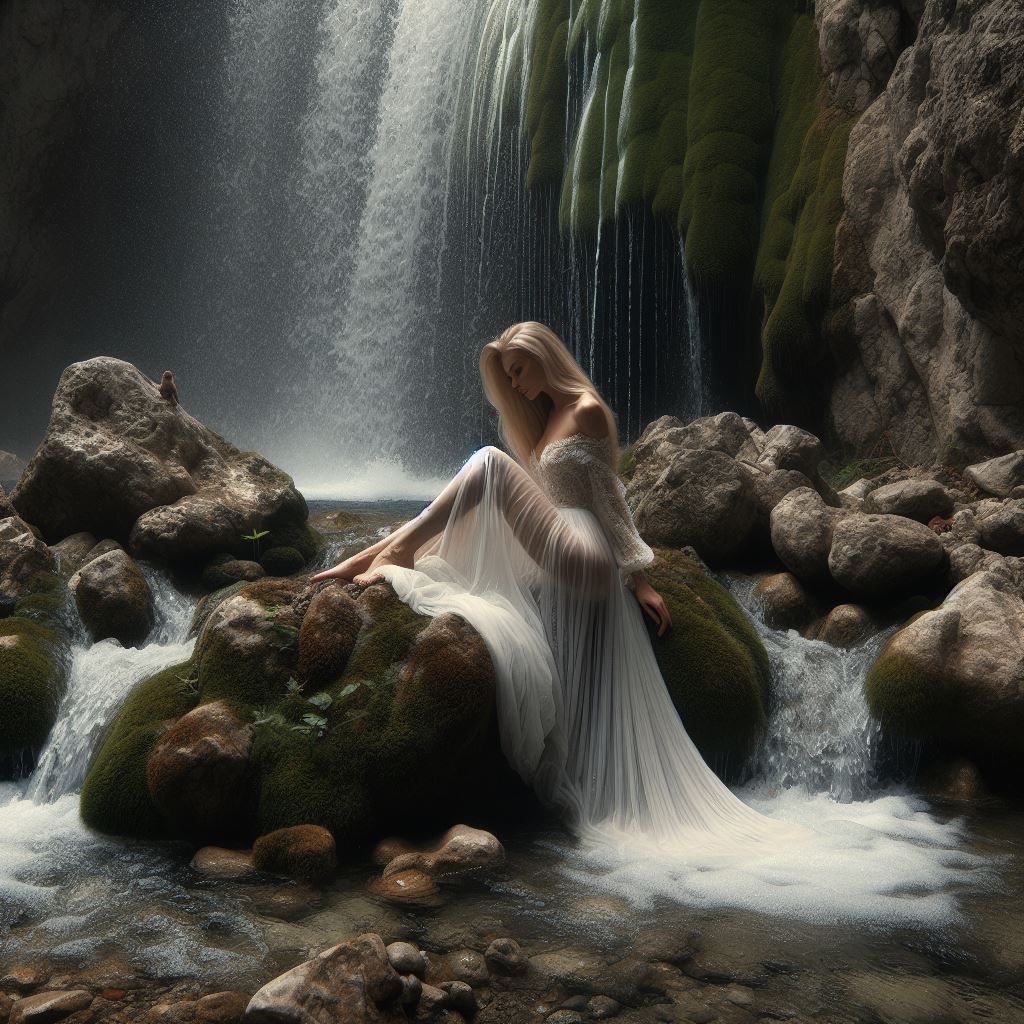 White waterfall - AI Generated Artwork - NightCafe Creator