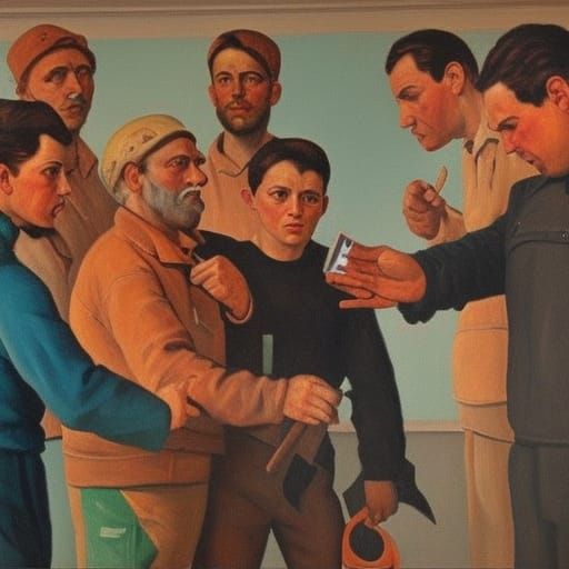 socialist realist painting - AI Generated Artwork - NightCafe Creator