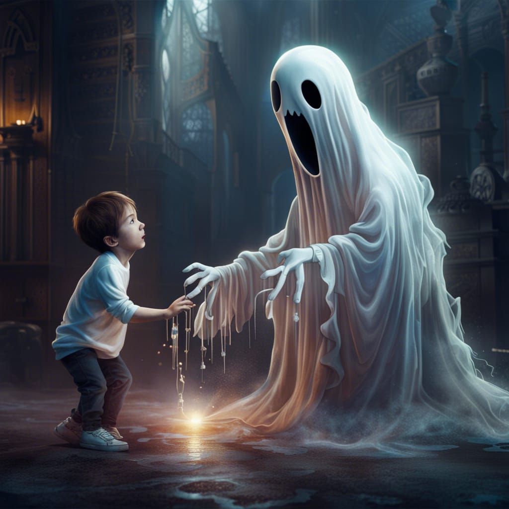Cute Ghost - AI Generated Artwork - NightCafe Creator