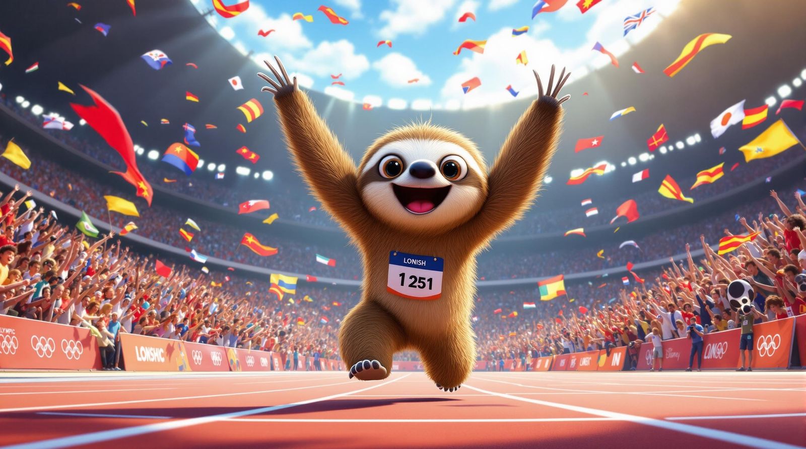 Winner of the 1-meter dash - Sloth Wins Olympic Sprint in Bi...