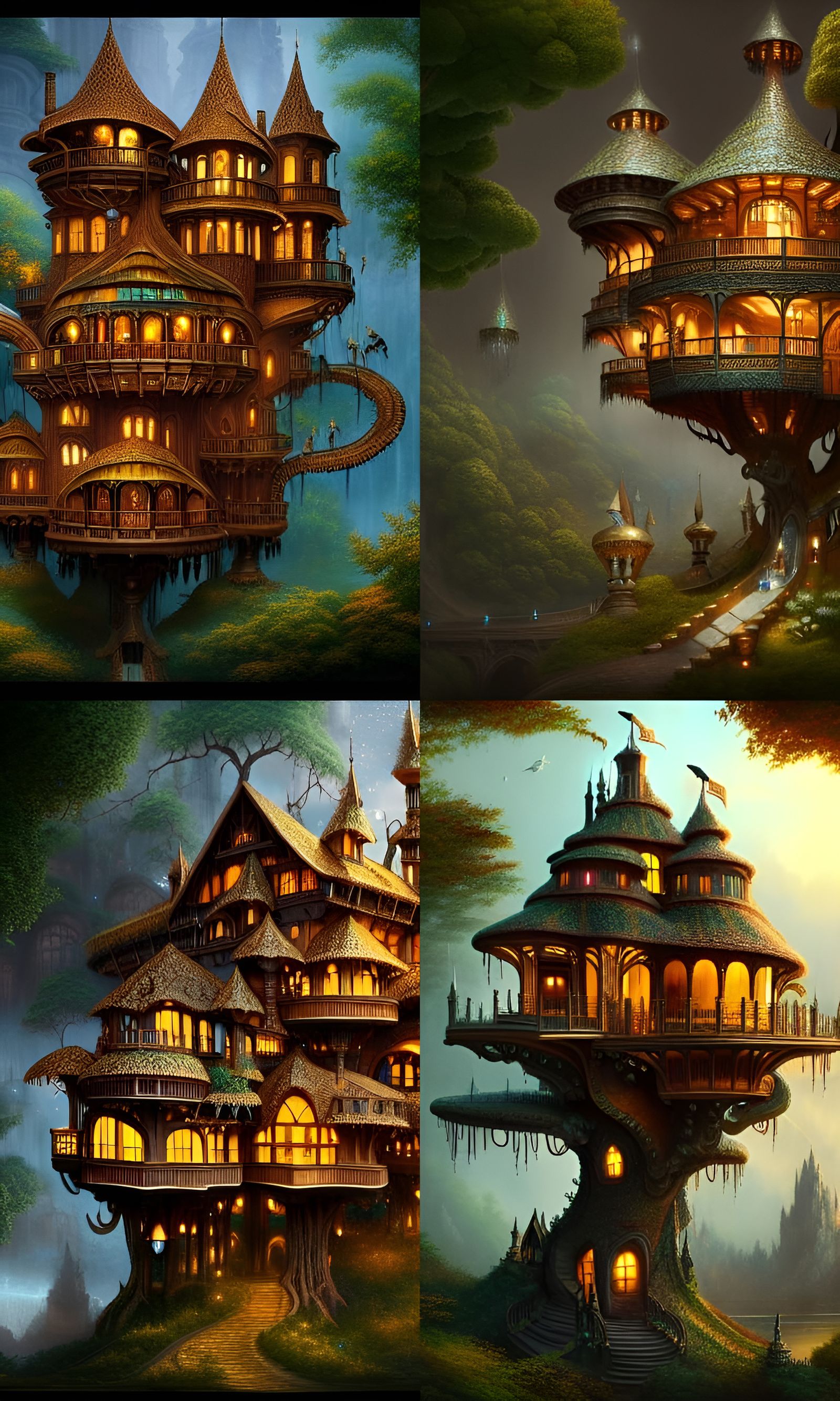 Giant treehouse mansion - AI Generated Artwork - NightCafe Creator
