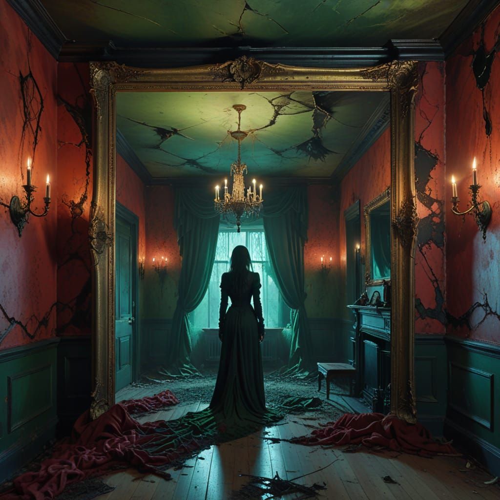 A dark, twisted entity, shrouded in tattered, black drapery, inhabits ...