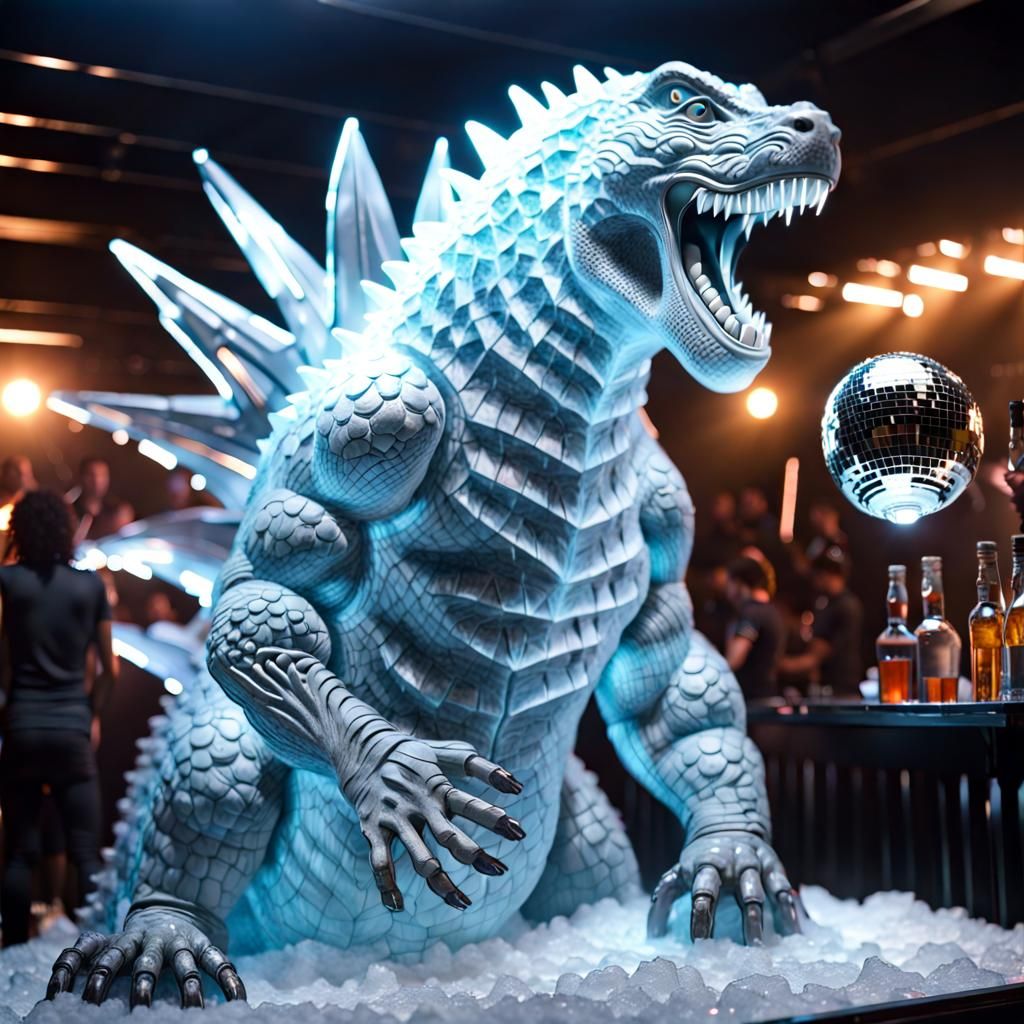 iced godzilla - AI Generated Artwork - NightCafe Creator