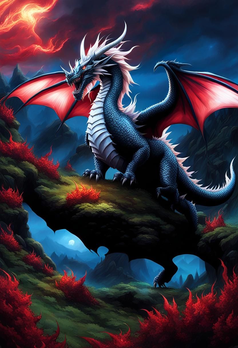 Blue Moon Dragon - AI Generated Artwork - NightCafe Creator