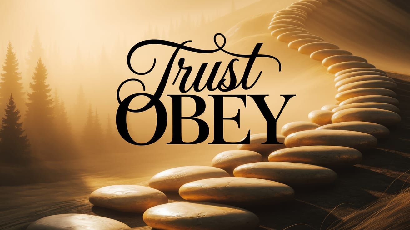 Trust and Obey - Serene Landscape with Trust and Obey Text