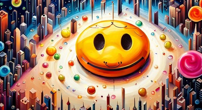 ROOMBA with smiley face painting floor beautifully with colorful ...