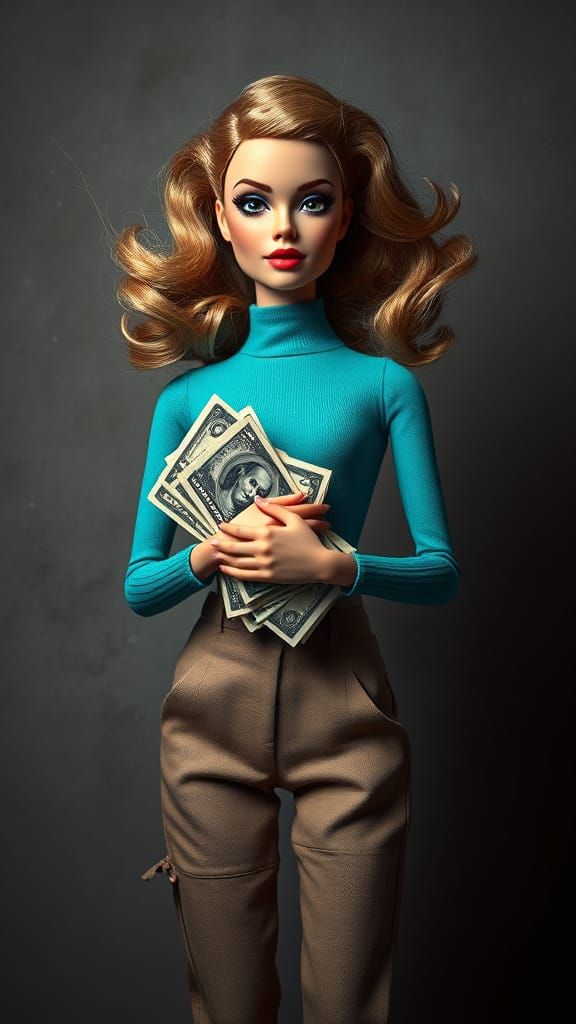 Bring Home The Bacon Barbie - Dark Surreal Pin-Up Barbie