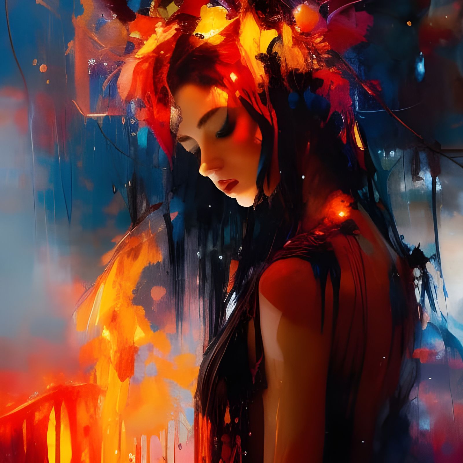 Burning Beauty - AI Generated Artwork - NightCafe Creator