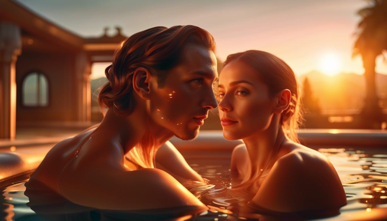 Pool Relaxing - AI Generated Artwork - NightCafe Creator