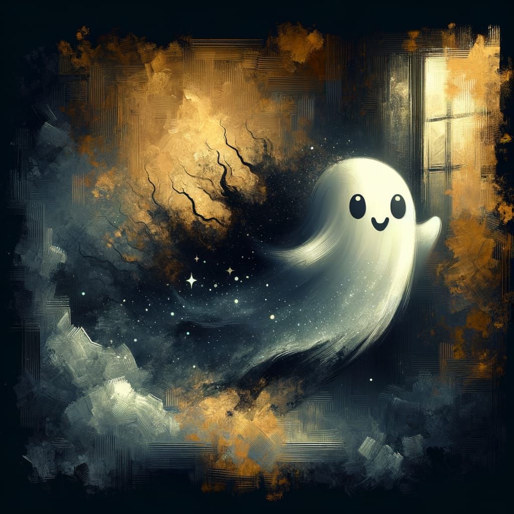 Watch Me Float! - Cute Ghost Fades into Darkness in a Matte ...