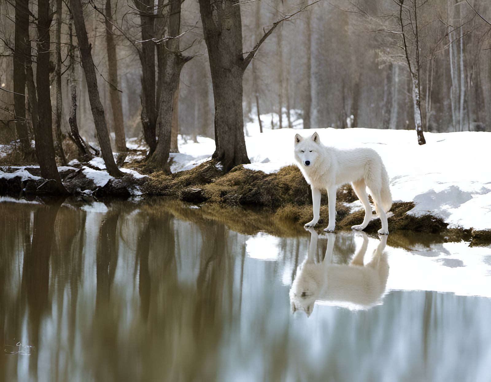 Albino Wolf - AI Generated Artwork - NightCafe Creator