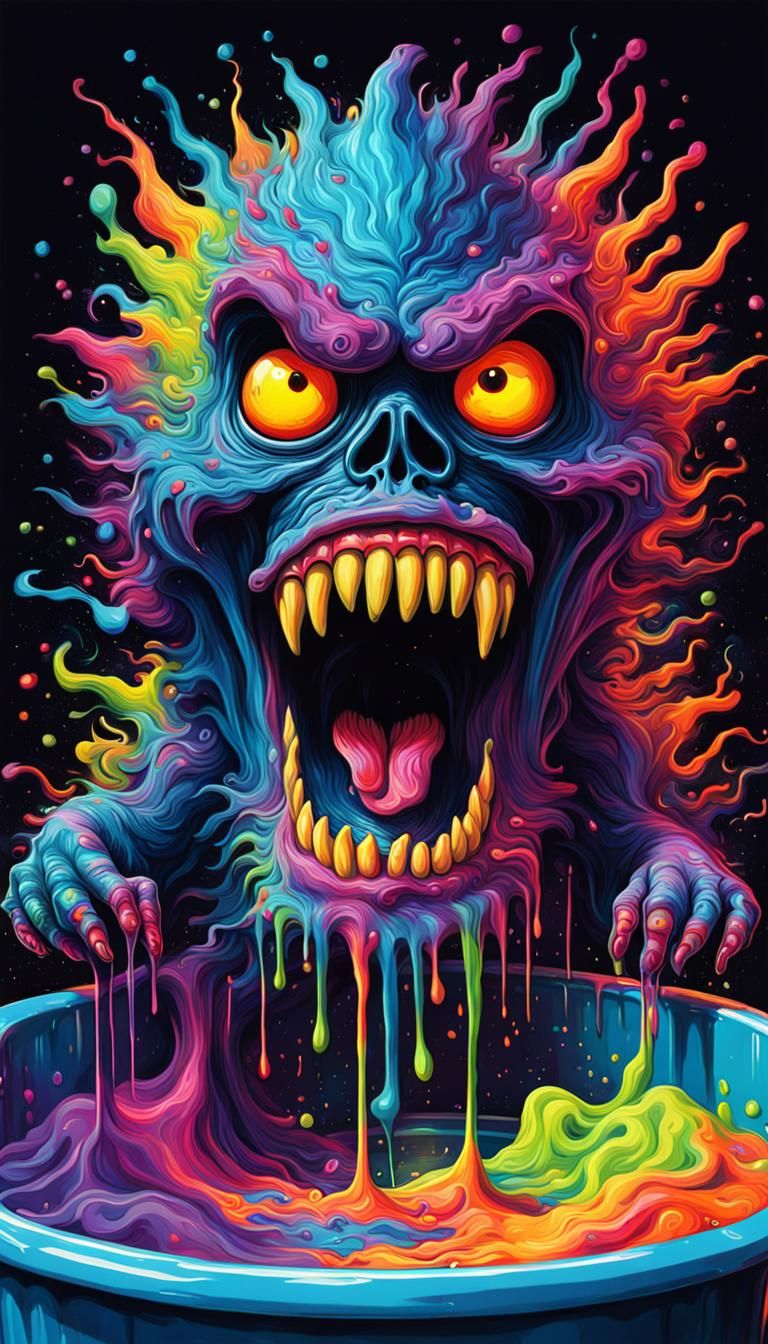 Psychedelic paint monster - AI Generated Artwork - NightCafe Creator