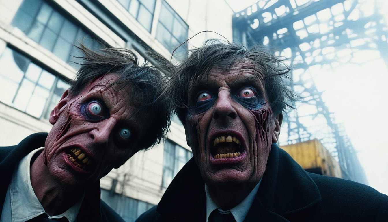 me and bro if we were zombies - Distorted Surrealist Masterp...