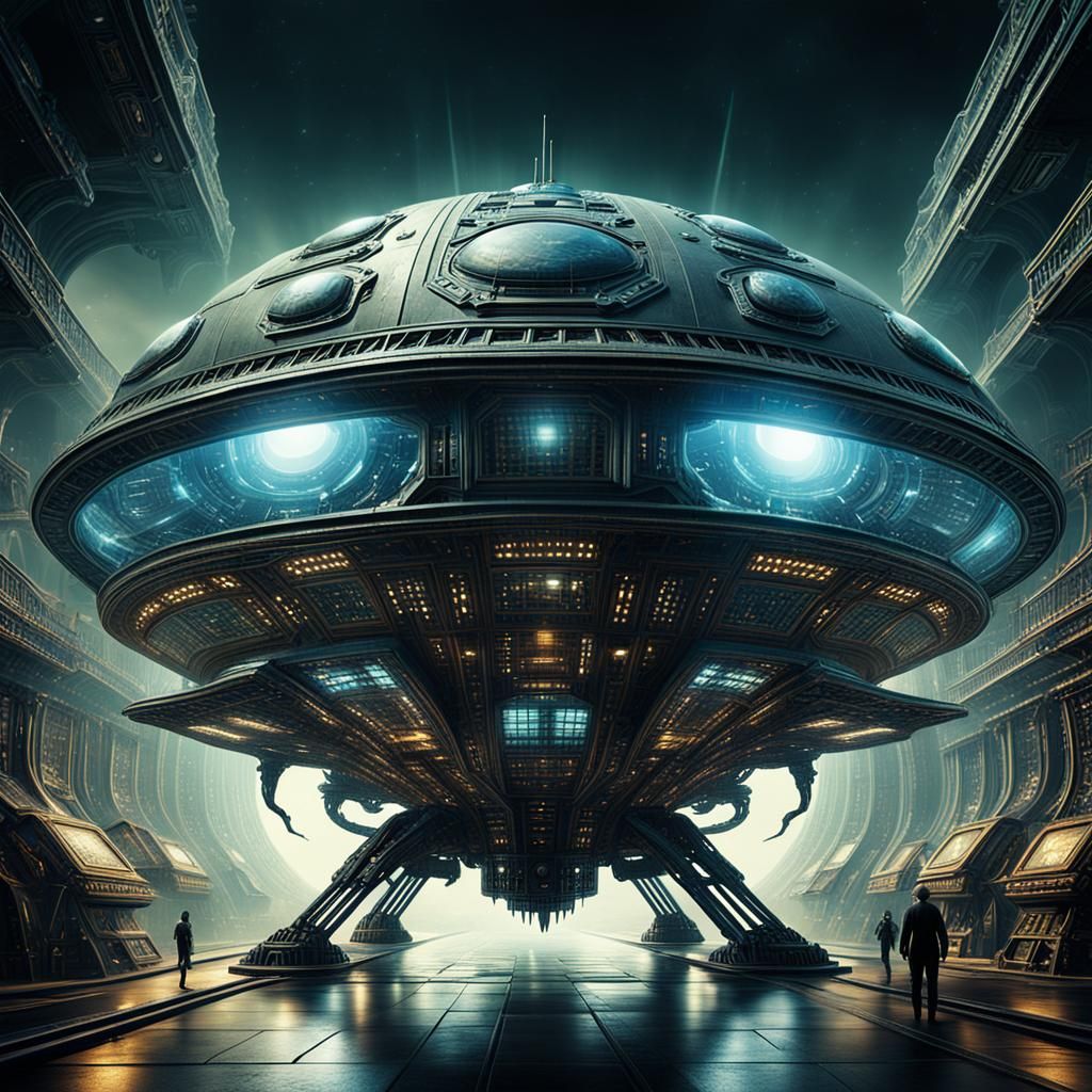 Alien spaceship - AI Generated Artwork - NightCafe Creator
