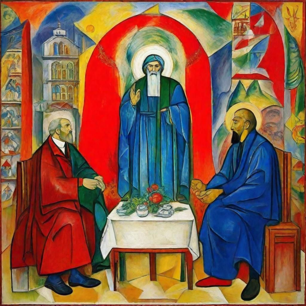 Lenin meet Jesus in Year 2042 Time clashes by Natalia Goncharova and ...