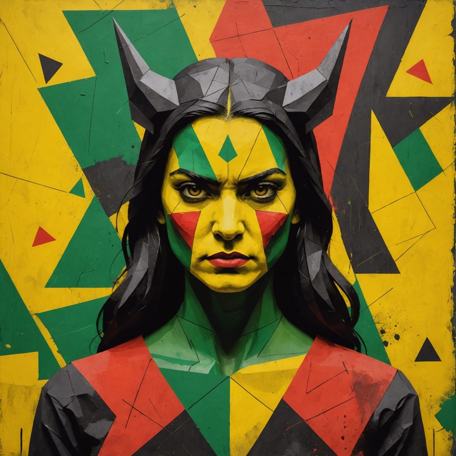 simurgcreate a poster with the outline of a personification of anger ...