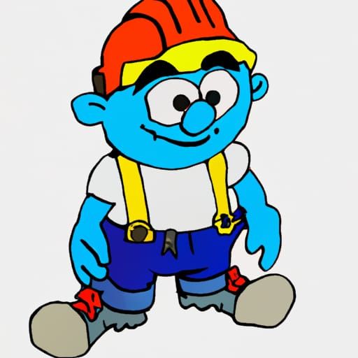 bob the builder as a smerf - AI Generated Artwork - NightCafe Creator
