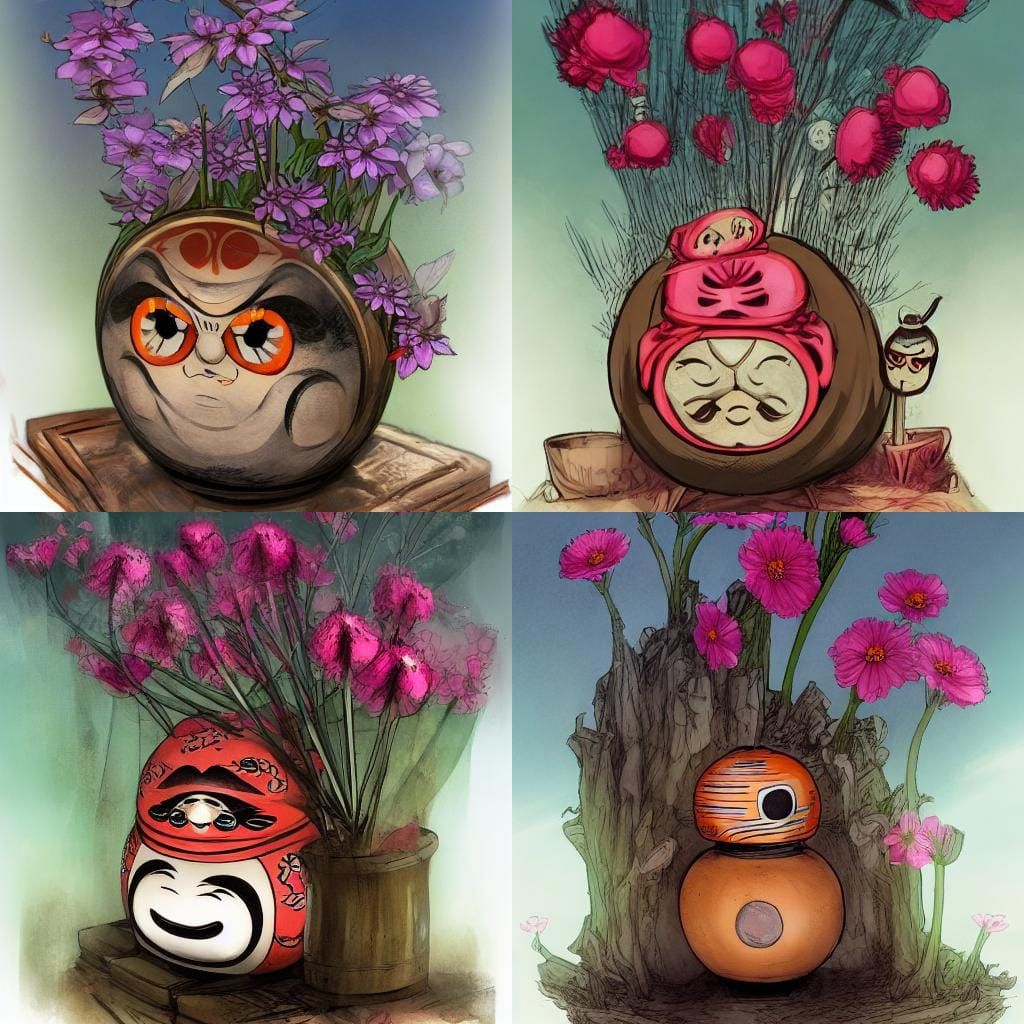 wideshot-view-of-large-glazed-terracotta-Daruma-flowerpots-sitting-on-busstop-bench-in-abandoned ...